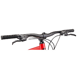 Mongoose Status Mens and Womens Mountain Bike, 27.5-Inch Wheels, 21 Speed Trigger Shifters, Aluminum Frame, Dual Suspension, Front and Rear Disc Brakes, Red