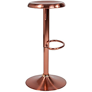 Flash Furniture Madrid Series Adjustable Height Retro Barstool in Rose Gold Finish