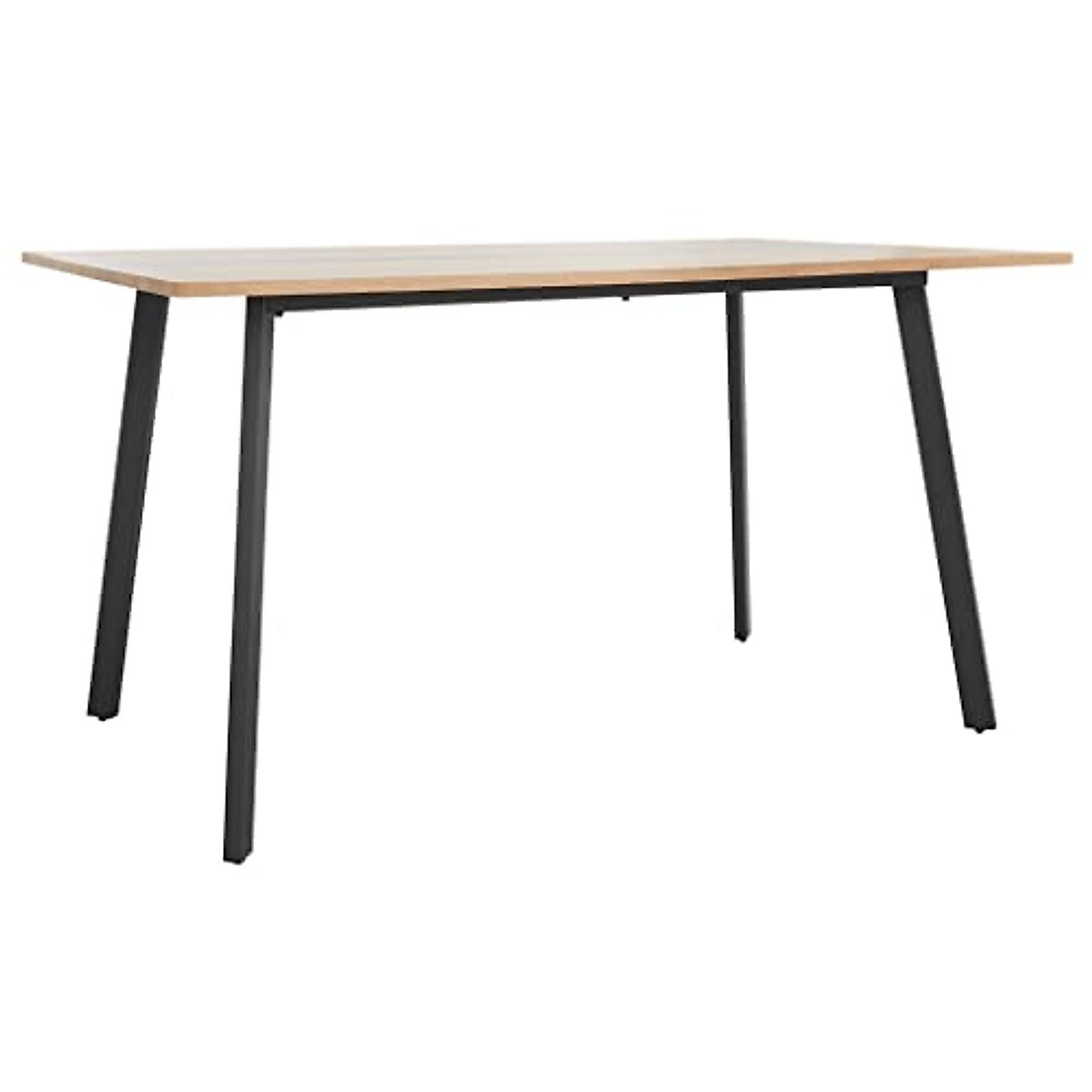 Safavieh Home Collection Leith Mid-Century Scandinavian Natural/Black Stripe Rectangle Dining Table