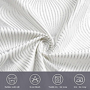 Majestic Giftware Velvet Tablecloths for Rectangle Tables | (70/160) - TC1409 Silver Infinity Print Hem Stitch Dining Table Cover | Decorative Washable Rectangle Tablecloth for Kitchen, Dinning, Party