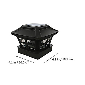 Uonlytech 1pc Solar Post Lamp Garden Fence Lights Stake Light Corridor Light Inground Light Pathway Post Lamp Garden Light Cap Lights Outdoor Solar Light Courtyard Lamp Lamps Plastic Square