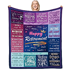 Retirement Gifts For Women 2023, Retirement Gifts Blanket 50"x60", Retired Gifts For Women, Farewell Gifts For Coworkers, Coworker Leaving Gifts For Women, Goodbye Gifts For Coworkers Throw Blankets