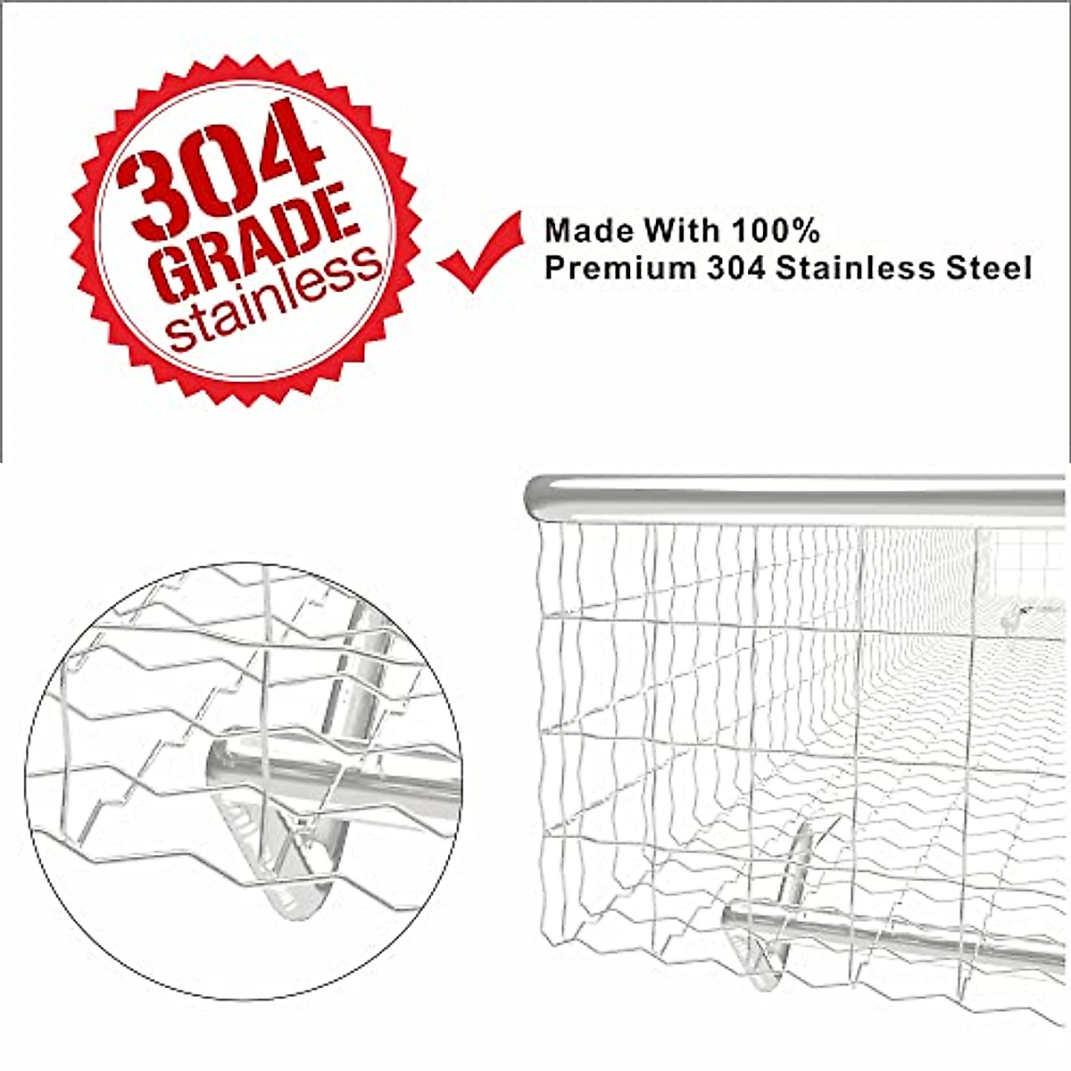 Air Fryer Basket for Oven Compatible with Cuisinart TOA-60 Serie TOA-65 cuisinart air fryer toaster oven, Stainless Steel, Baking, Boiling, Cooling or Drying Used for Convection Ovens Air fryers