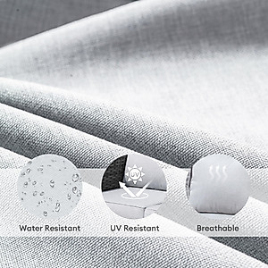 ovios Patio Cushion Covers, Waterproof Cushion Cover for Outdoor Furniture, Sofa, Couch, Ottoman Seat Back Cushion Cover with Zipper (8 Covers, Grey)