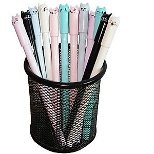 sencoo Girl Cute Pens Kawaii Pen Cute Cat Pen 0.5 mm Gel Pens Black Ball Point Pens for School Office Supplies (12 cat)