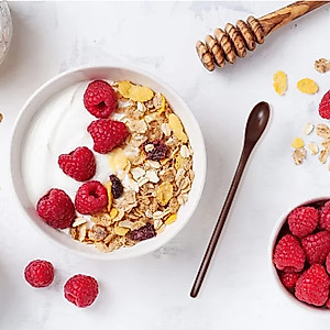 Honbay 4PCS Long Handle Wooden Coffee Spoons Wood Mixing Teaspoons Iced Tea Spoons for Espresso Milkshake Cold Drink and Spices (2 Color)