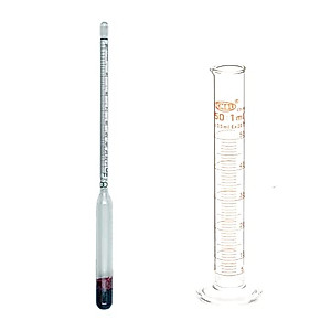 Alochol Hydrometer Kit for Distilled Spirits Brandy Liquor Whiskey Moonshine: 2X Alcohol Hydrometers 0-100% ABV Proof Tralle 0-200 Double Scales,100ml Glass Cylinder Test Jar Accessories Storage Box