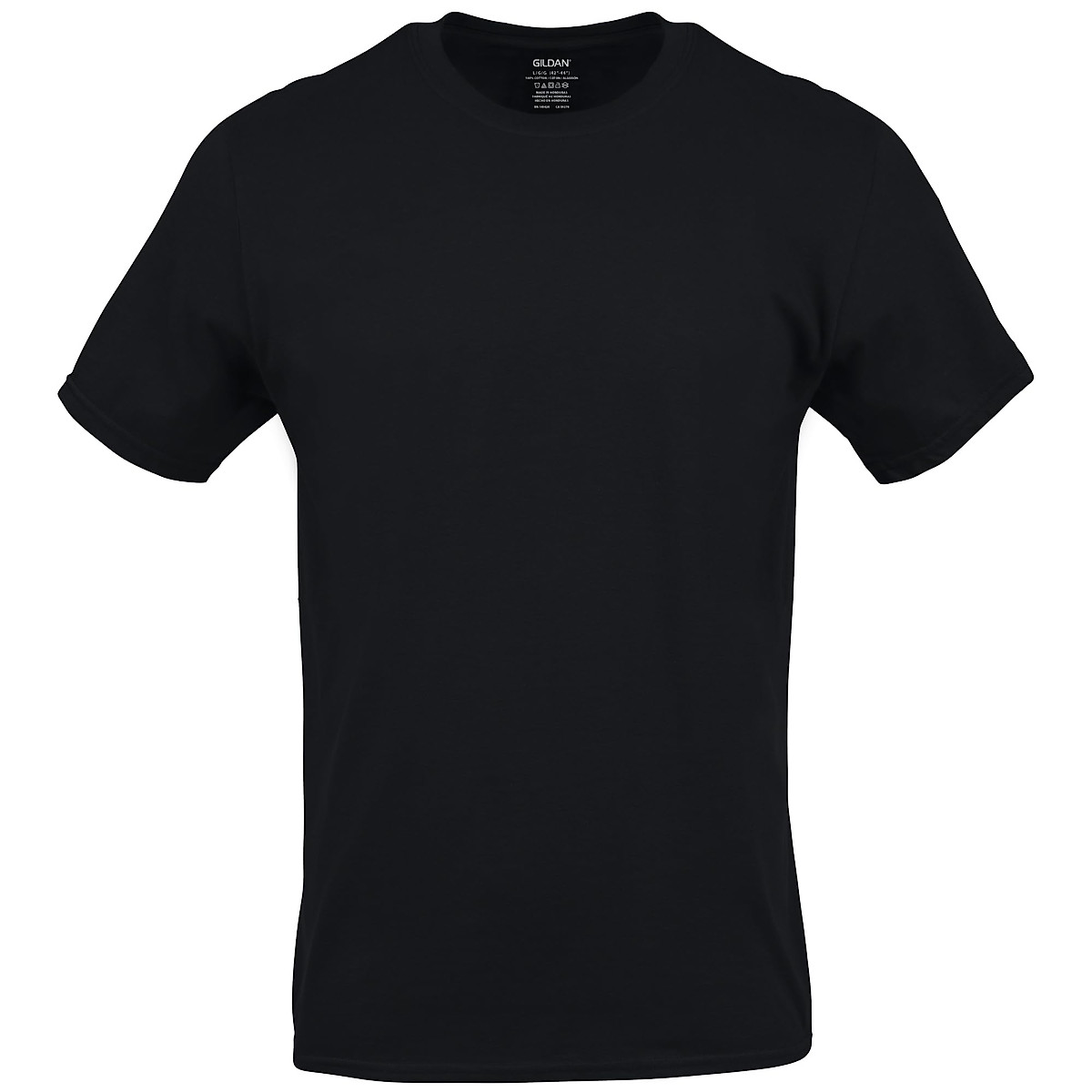 Gildan Men's Crew T-Shirts, Multipack, Style G1100, Black (6-Pack), Large