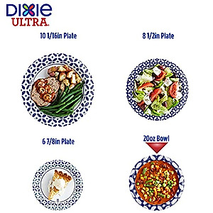 Dixie Ultra, Large Paper Bowls, 20 Oz, 52 Count, Microwave Safe, Disposable Bowls Great For Breakfast, Lunch, And Dinner Meals