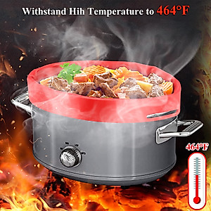 Silicone Slow Cooker Liners Bags-Compatible with Crock Pot 6 QT, Easyjoy For Crock Pot Liners Reusable Divider Bags Fit For 6 Quart Oval & Round Slow Cookers, Leakproof Dishwasher Safe BPA Free, 1PCS