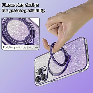 MRRSIWEI Glitter Case for Xiaomi Redmi 12C Compatible with Magsafe, Sparkle Bling Shiny Women Girls Slim Shockproof with Kickstand Cover for Xiaomi Redmi 12C.Gradient Green