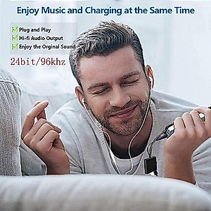 [Apple MFi Certified] iPhone Adapter,2 Pack Headphone Adapter for iPhone,Dual Lightning Audio Splitter Headphones and Charging Adapter for iPhone 14/13/12/11 Pro Max/XS/XR/X/8/7/6 Support Call