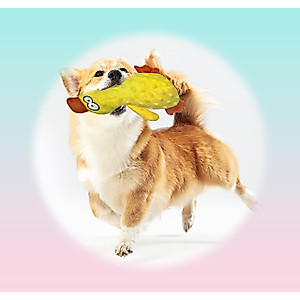 SHAGGYTAILVILLAGE Squeaky Duck Dog Toy for Small, Medium and Large Dogs, Durable Interactive Dog Toys to Keep Them Busy, Soft Crinkle Plush Puppy Chew Toys Teething and Boredom (Mr. Ducky Yellow 1PC)