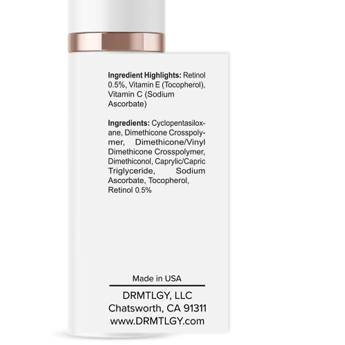 DRMTLGY Retinol Serum for Face - Anti Wrinkle Serum with Vitamin C and Vitamin E - Retin A Anti Aging Serum - Made in the USA Resurfacing Retinol Serum