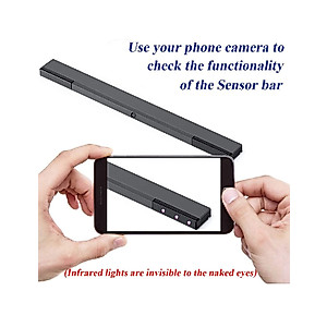 Tuboopy Wii Sensor Bar Wireless, Wiiu Infrared Ray Motion Sensor Bar for Wii/Wii U Console/PC (Black)