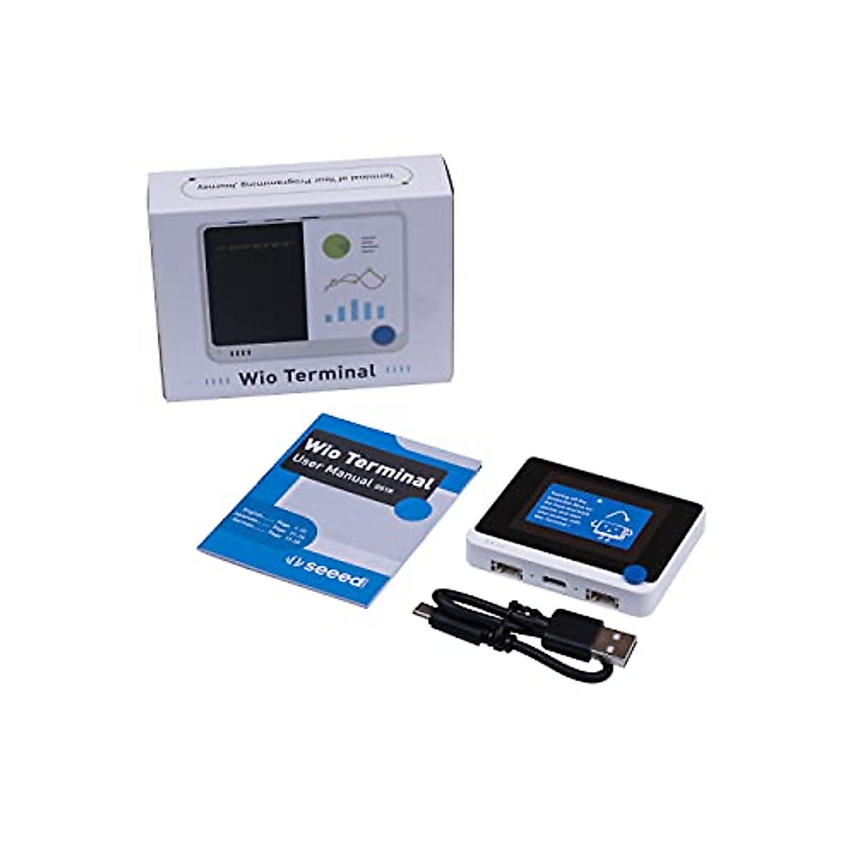 Seeed Studio Wio Terminal ATSAMD51 Core with Realtek RTL8720DN BLE5.0 Dev Board, Wireless Microcontroller Python Terminal Device Compatible with Raspberry Pi for Arduino, Micropython, and TinyML.