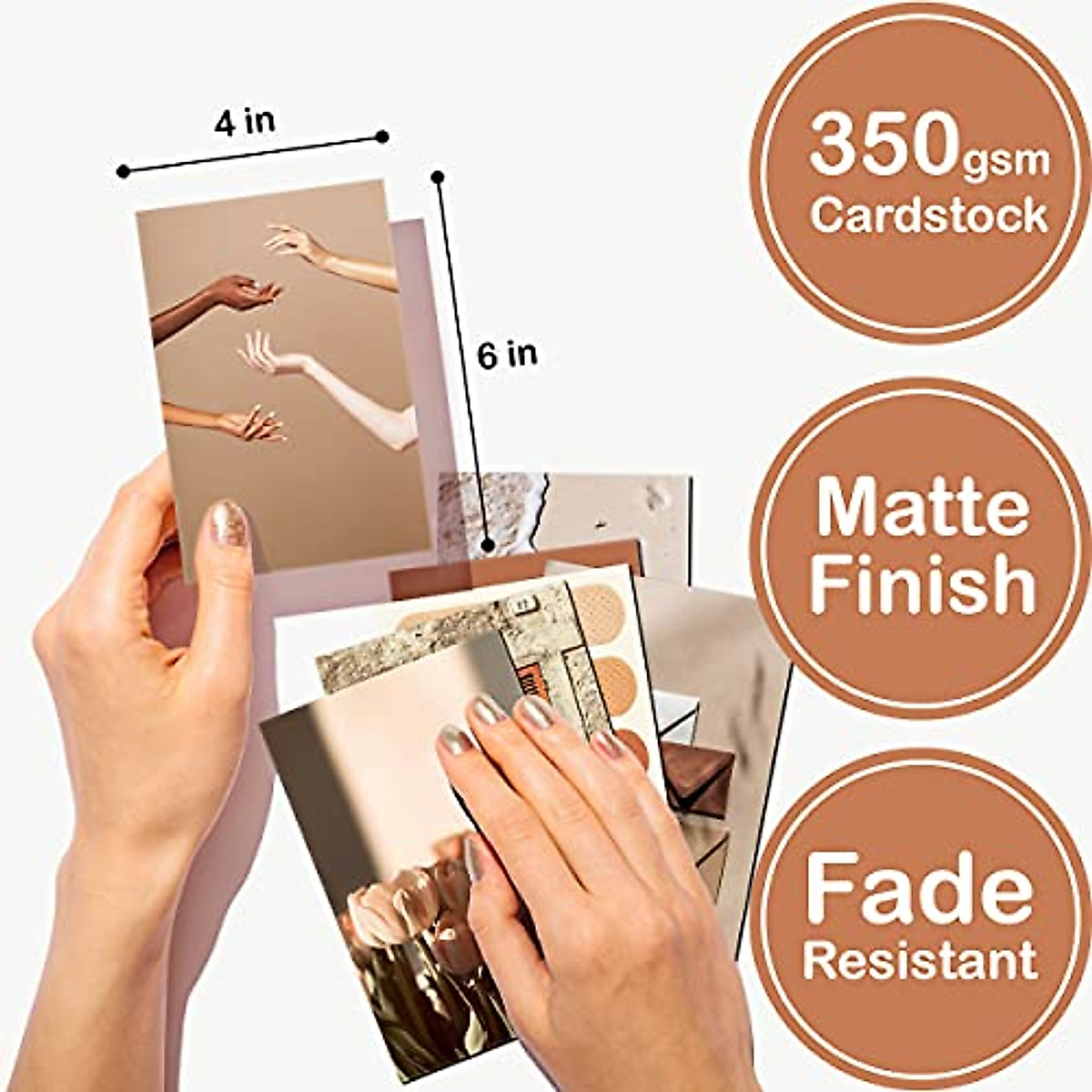 KOLL DECOR Beige Wall Collage kit Boho - 50 Set 4''x6'' Prints Aesthetic Wall Collage Kit Beige Room Decoration Tezza Collage Kit Wall Decor for Teen Girls