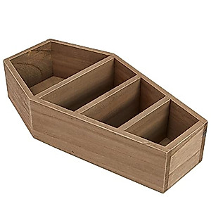 Okuna Outpost Coffin Shaped Shelf, Spooky Gothic Home Decor for Tabletop, Small Trinkets, Nic Nacks, Bookshelf, Bathroom, Bedroom, Living Room, Office, Entryway (Brown, 8x3x14 in)