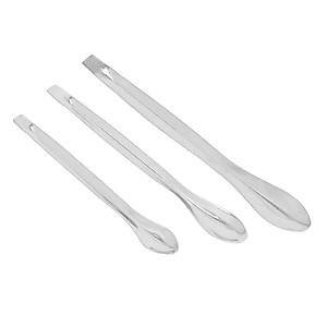 12pcs Stainless Steel Laboratory Spatula Micro Spatula Lab Sampling Scoop Long Sampling Spoon Assortment Kit