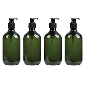 Cabilock Empty Soap Bottles Travel Shampoo Bottles 4Pcs Empty Plastic Cylinder Lotion Bottles Dispenser Refillable Jar for Body Wash Massage Lotion Travel 500ML (Green) Travel Lotion