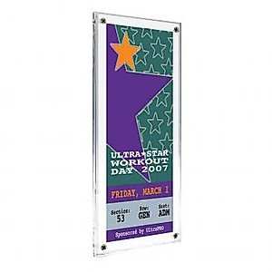 Ultra Pro - Lucite Ticket Stub Holder (2-1/2" x 7") - Protect your Ticket From Your Favorite and Most Memorable Concert , Movie , Show, or Play , Display your Ticket to Friends and Family