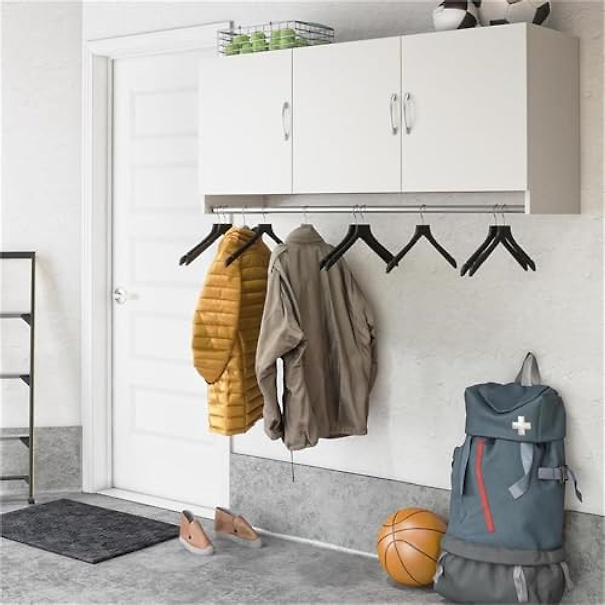 Systembuild Evolution Lory 3 Door Wall Cabinet with Hanging Rod in White