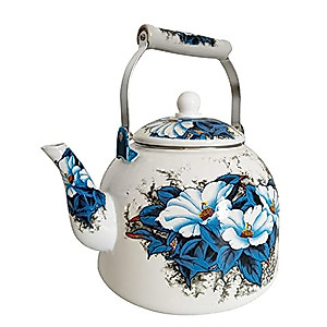 PDGJG Kettle Tea Set Wine Set Coffee Pot Induction Cooker Household Blue Flowers Cold Kettle Milk Pot