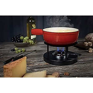 Kuhn Rikon Induction Cast Iron Fondue Pot, 9.45", Red