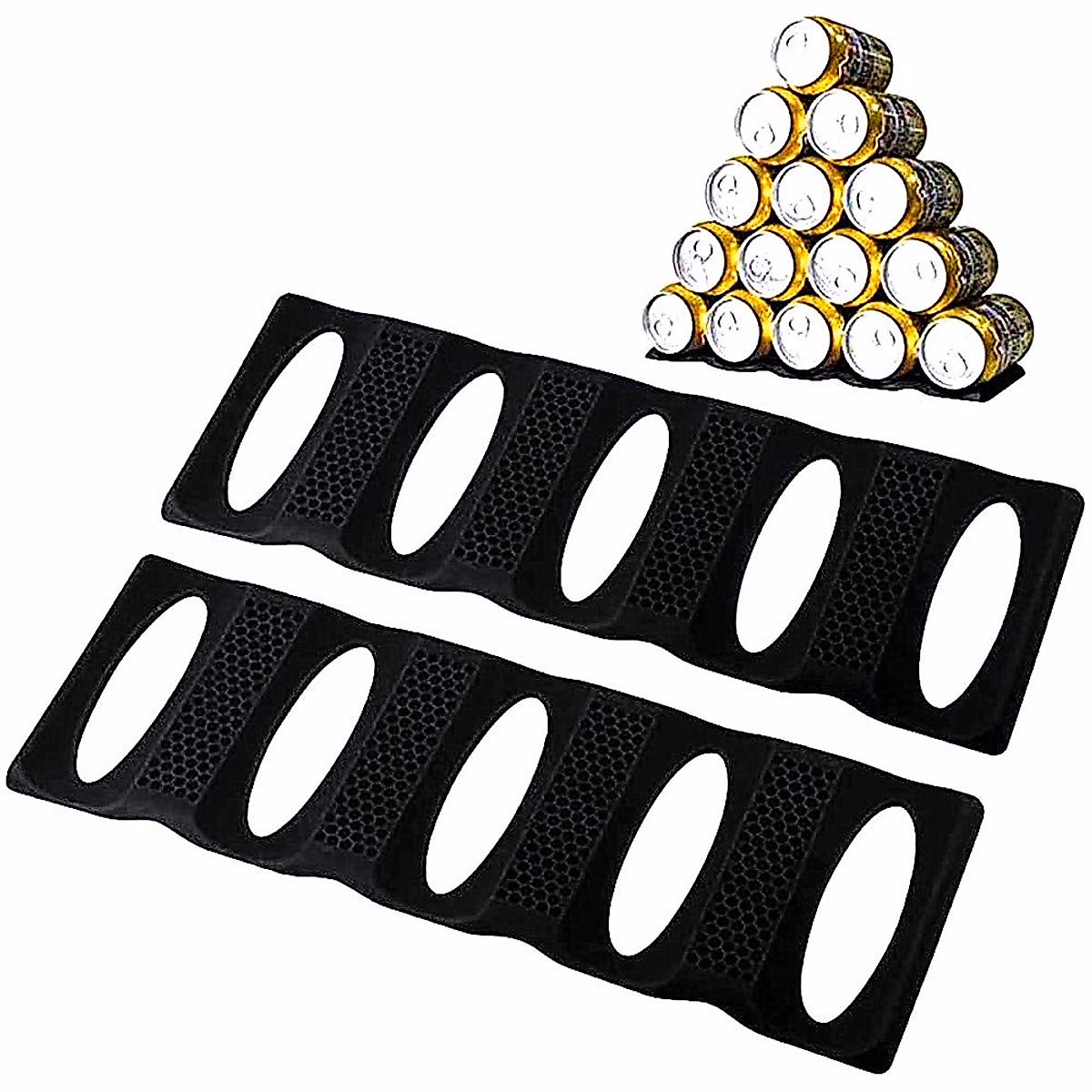 2Pcs Bottle Stacking Mat Can Stacker Kitchen Cabinet and Fridge Storage Rack Wine Bottles Holder
