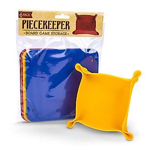 Piecekeeper Board Game Storage Bowls, 6-Pack | Portable Folding Tray Accessory Holds Tabletop Bits, Chits, Components, Pieces, Dice | Six Color Set | Classic & Modern Gaming, RPG Roleplaying