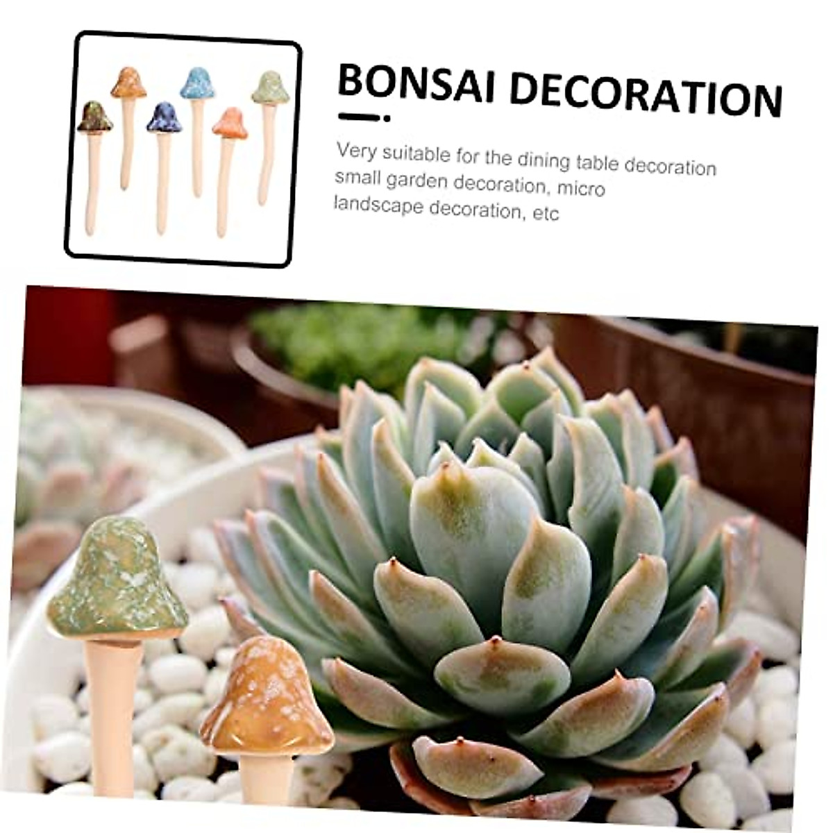 NUSITOU 6pcs Mushroom Ornament Flower Pots Micro Mushroom Miniature Mushroom Small Mushroom Garden Decoration Mushroom Statue Mushroom Decorations Variety Wood Pile Ceramics