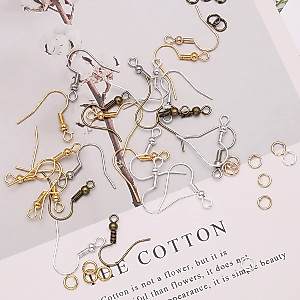 iminoo Earring Hooks,Hypoallergenic Earring Hooks Kit Included Fish Earring Hooks, Jump Rings for DIY Jewelry Making Supplies Accessories