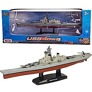 Battleship USS Iowa 9" Diecast Model Toy Ship with Helicopter by Motormax