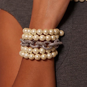 Kenneth Jay Lane Cultura Pearl-Color 3-Row Coil Bracelet