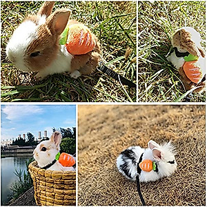Adjustable Bunny Rabbit Harness and Leash Set, Small Pet Cute Vest Harness Leash for Safety Walking Running, Soft Harness Leash Fit Rabbit Bunny Guinea Pig Puppy Kitten Ferrets's Outdoor Cat Harness-S