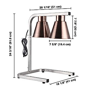 Commercial Food Heat Lamp Dual Bulb Countertop Buffet Food Court Restaurants