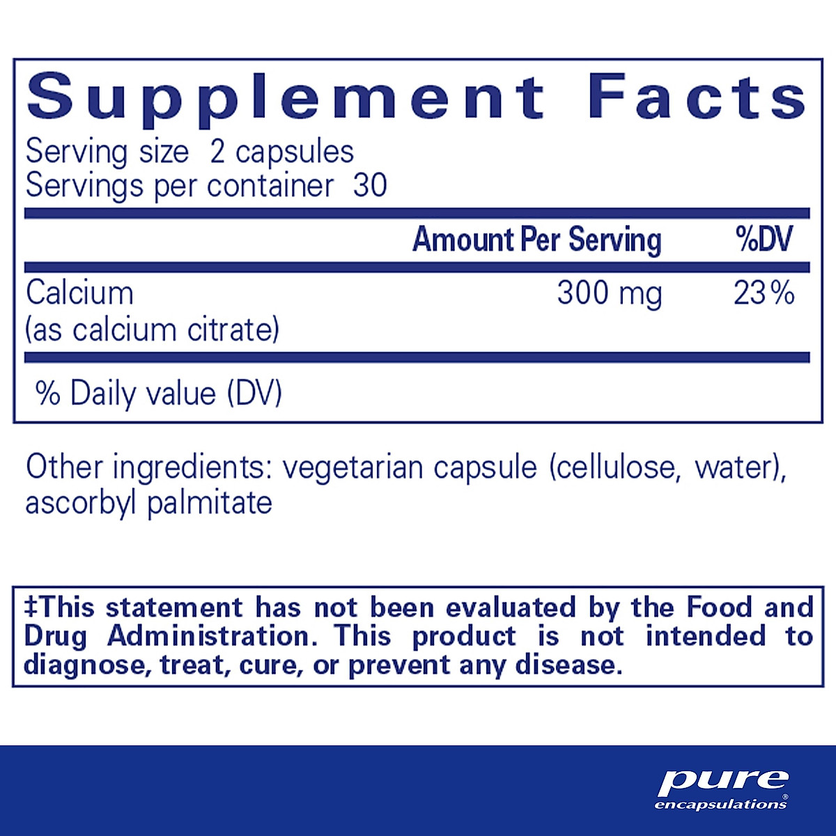 Pure Encapsulations Calcium (Citrate) - Supplement for Bone, Teeth, Colon, and Cardiovascular Health Support* - with Premium Calcium Citrate - 60 Capsules