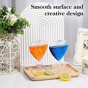 DOITOOL 2PCS Clear Cocktail Glasses Heart Shaped, Cocktail Wine Glass Set of 2 Unique Champagne Glasses Heart Shape Martini Goblet Cups Glassware for KTV Home Bar Club Restaurant