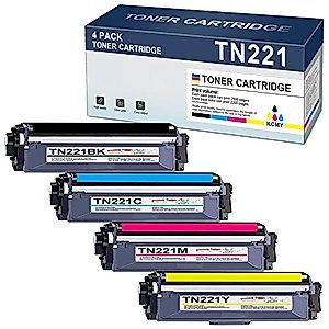TN221BK TN221C TN221M TN221Y Toner: 4 Pack Replacement for Brother TN221 Toner MFC-9130CW HL-3140CW HL-3170CDW HL-3180CDW MFC-9330CDW MFC-9340CDW Printer Ink (1BK+1C+1M+1Y)