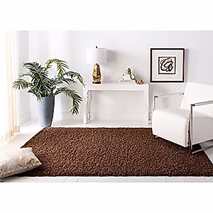 SAFAVIEH Athens Shag Collection 9' x 12' White SGA119B Non-Shedding Living Room Bedroom Dining Room Entryway Plush 1.5-inch Thick Area Rug