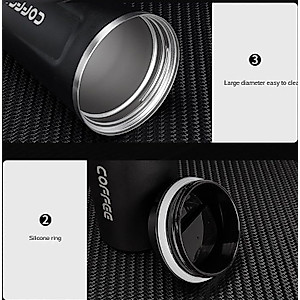 COFFEE MUG, Thermos Travel,Thermal Vacuum Flask Insulated Cup Milk Tea Water Bottle 510ML Stainless Steel Coffee Mug (black)