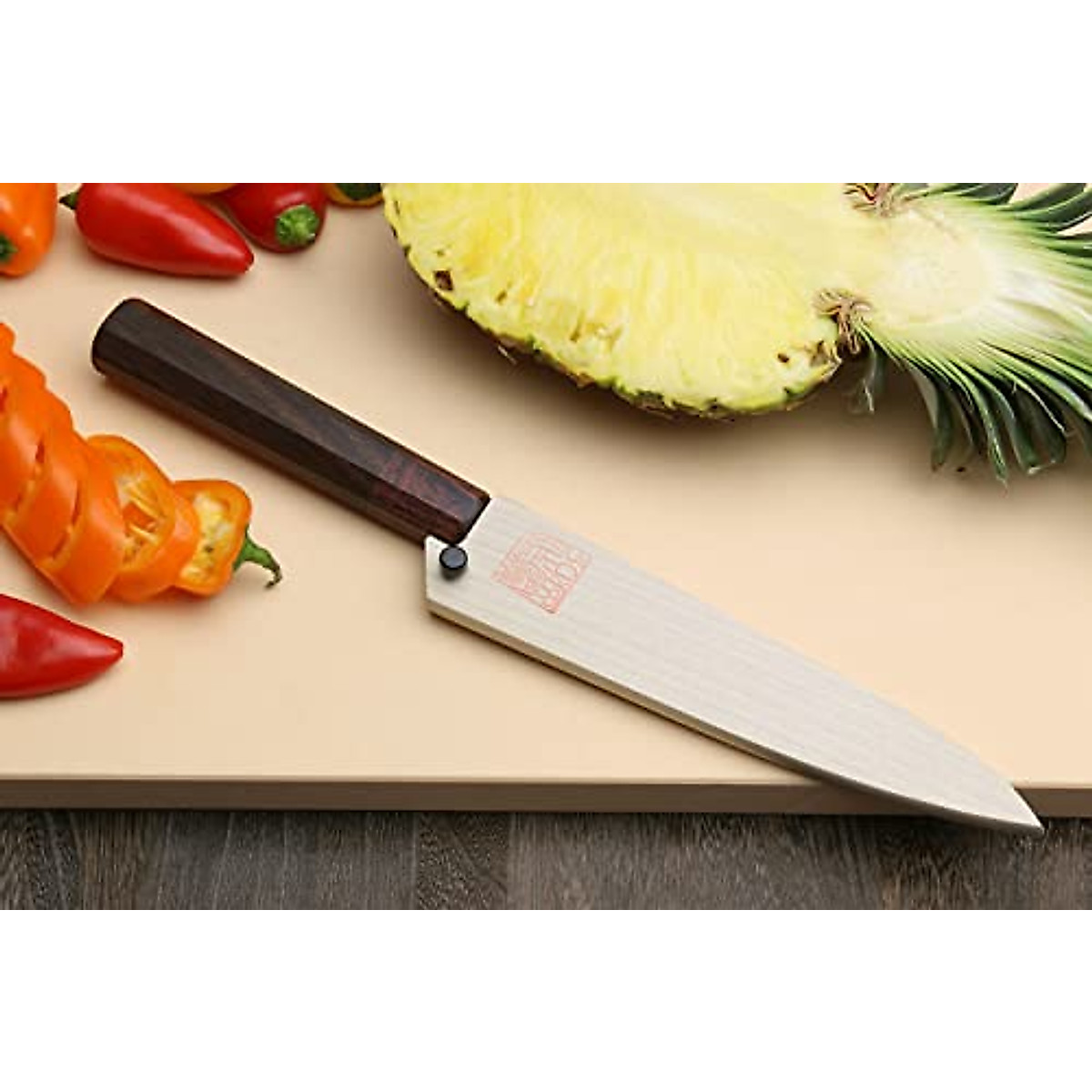 Yoshihiro 46 Layers VG-10 Hammered Damascus Petty Japanese Utility Knife 6'' 150mm Rosewood Handle