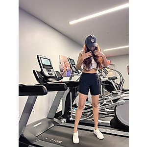 G4Free Athletic Shorts for Women 5 Inch Running Shorts with Pockets Quick Dry Workout Sports Tennis Shorts(Black,L)