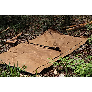 1844 Helko Werk Handmade Waxed Canvas Cowboy Bedroll - Camping Bed Roll with Leather Straps and Zipper - Waterproof Waxed Canvas Portable Bed Outdoor Camping (Bedroll Field Tan) #F8761FT