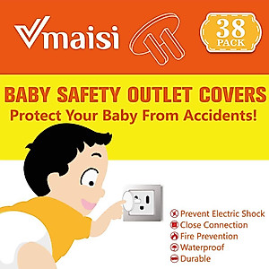 38 Pack Outlet Covers ChildProof Plug Protector - Vmaisi Baby Proofing Electrical Safety Outlet Plugs