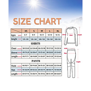MeetHoo Children's Thermal Sets Skin-friendly Sports Base Layer Winter Ski Hunting Gear Underwear, Red, Medium