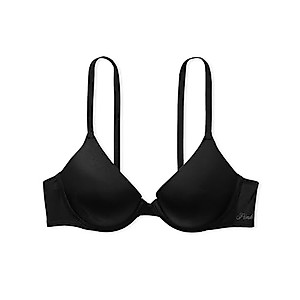Victoria's Secret Pink Wear Everywhere Push Up Bra, Padded, Smoothing, Bras for Women, Black (40C)