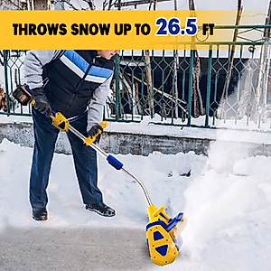 40V Cordless Snow Shovel Compatible with Dewalt 20V Battery(Tool Only), Electric Power Snow Thrower, Handheld Snow Blower with 13.2" in. Width 8" in. Depth, 26.5' ft Throwing Distance