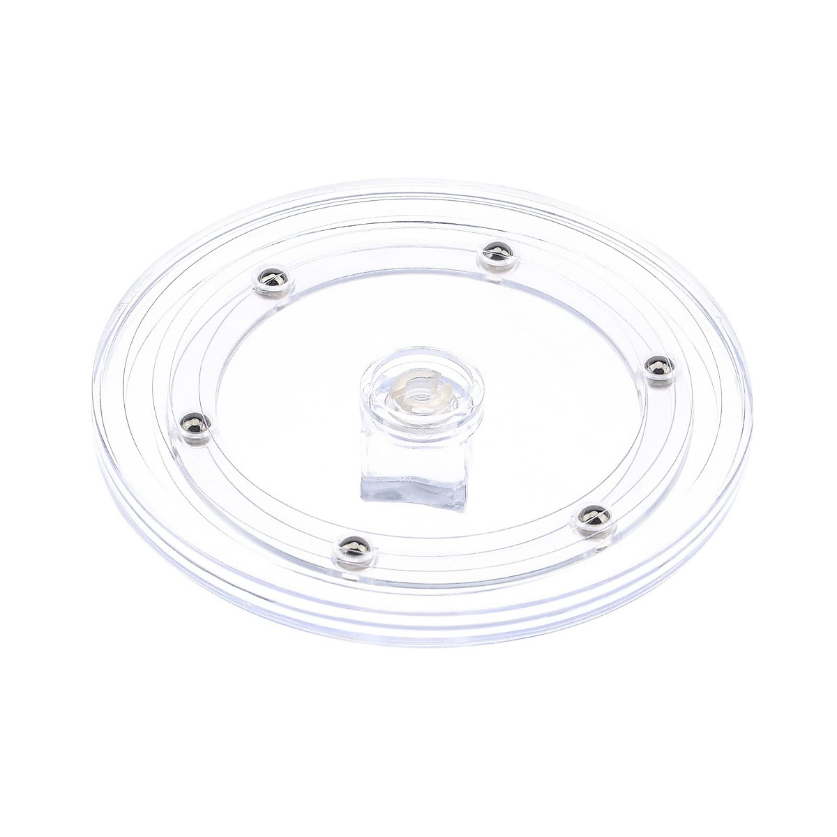 Kepfire 8 inch Acrylic Lazy Susan Turntable Clear Organizer Bearing Revolving Display Base Kitchen Pantry Cabinet Decorating Spice Cake Rack