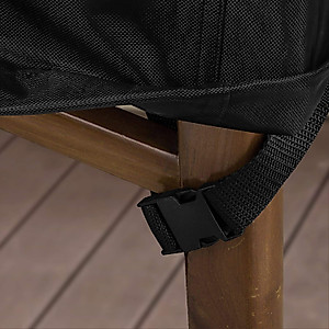 Taufey Patio Bench Loveseat Cover, Heavy Duty and 100% Waterproof Outdoor Sofa Cover, Lawn Patio Furniture Covers with Air Vent - Medium(Standard), Black